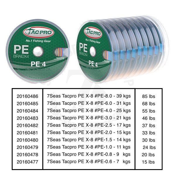 7Seas Tacpro PE X-8 #PE-4.0 (Multi Color)*สายพีอี - 7 SEAS PROSHOP ...