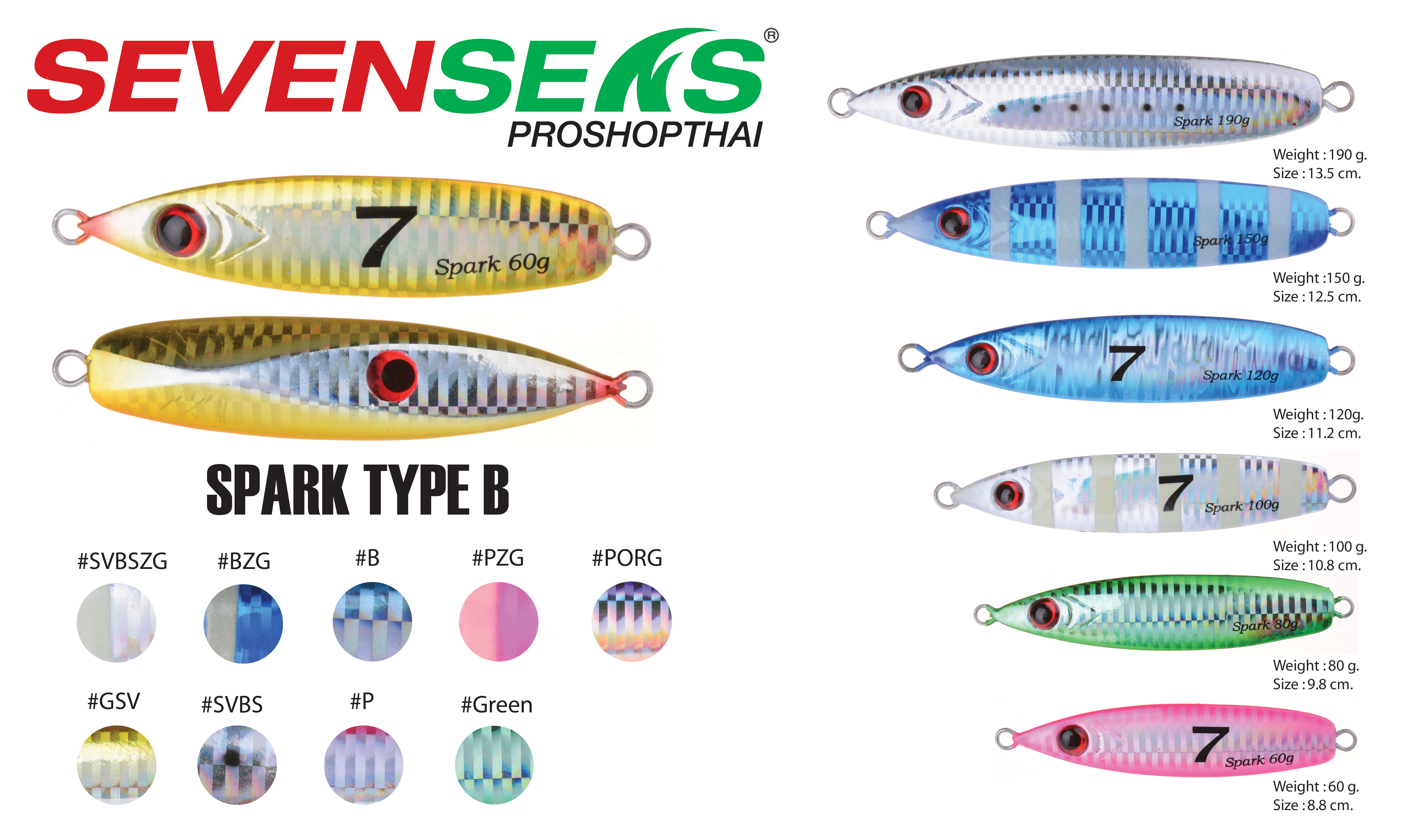 7Seas Spark 60g *Type-B #P/ORG*เหยื่อจิ๊ก - 7 SEAS PROSHOP (THAILAND)