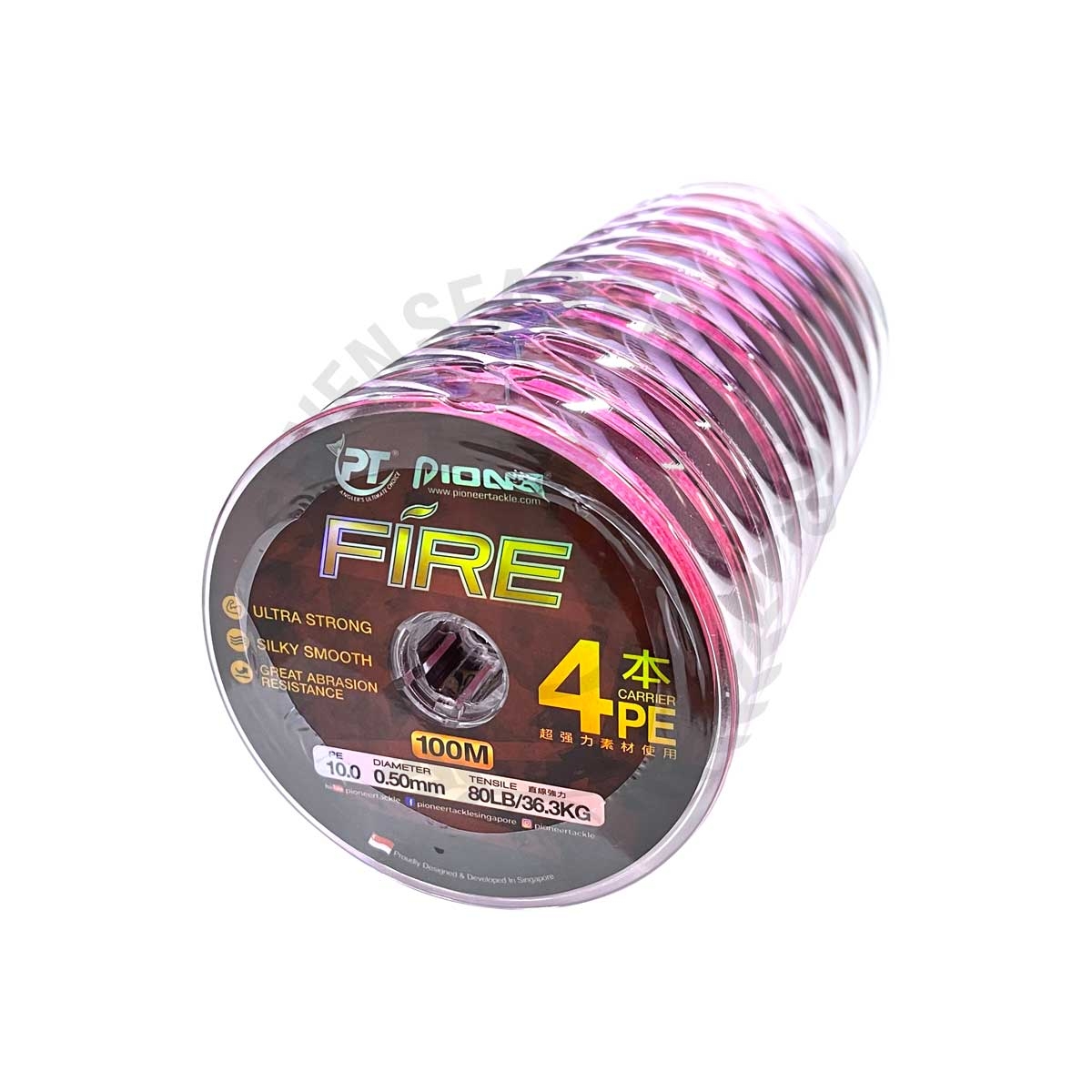 Pioneer Fire PE 4X 100mx10 Connected Spools #PE10 (Pink) - 7 SEAS ...