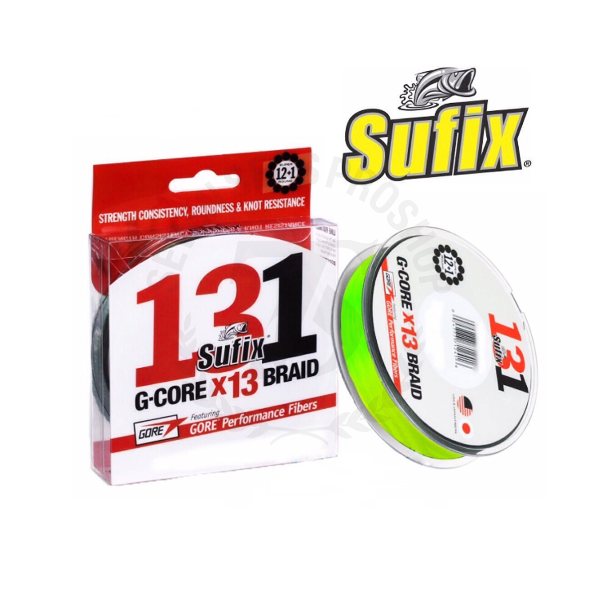Sufix 131 G-Core X13 Braid 135m #PE1 (Neon Chartreuse)*สายพีอี - 7 SEAS ...
