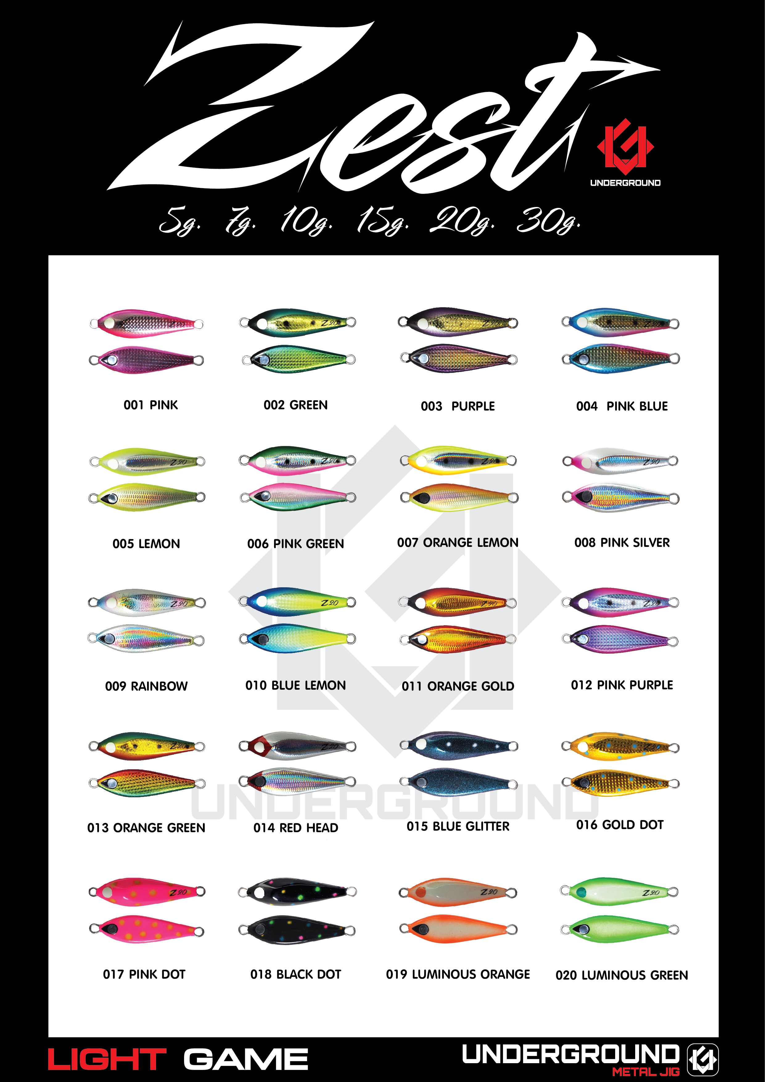 Underground Metel Jig Micro Jig Shore Game Zest 10g #Pink Green*เหยื่อ ...