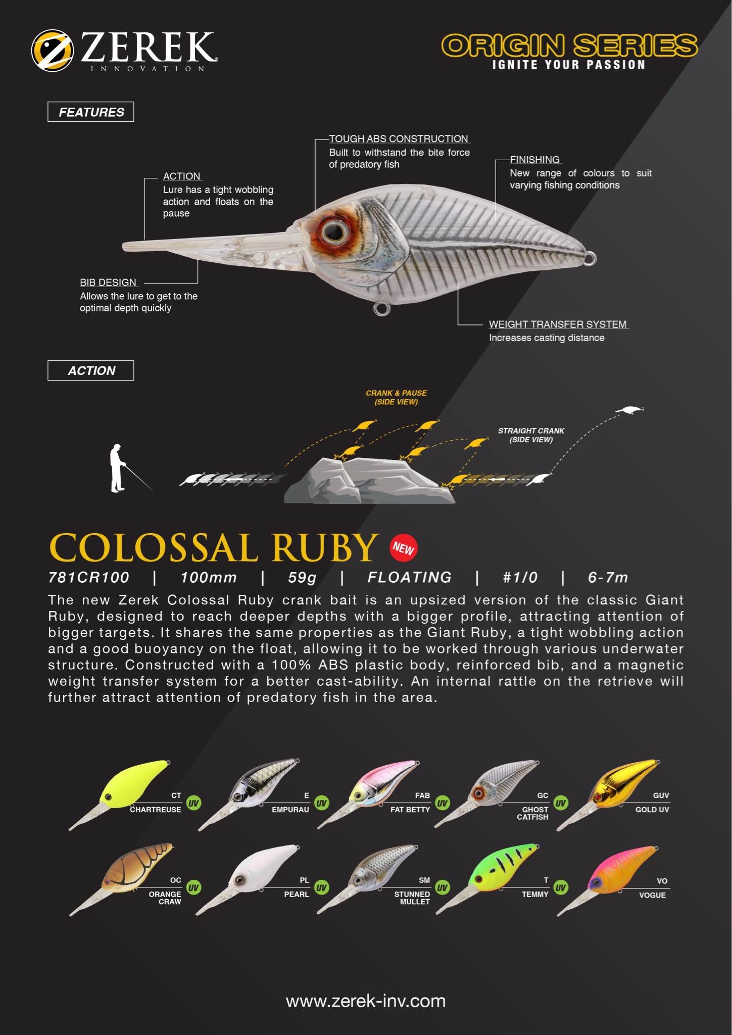 Zerek Colossal Ruby 100mm #SM - 7 SEAS PROSHOP (THAILAND)