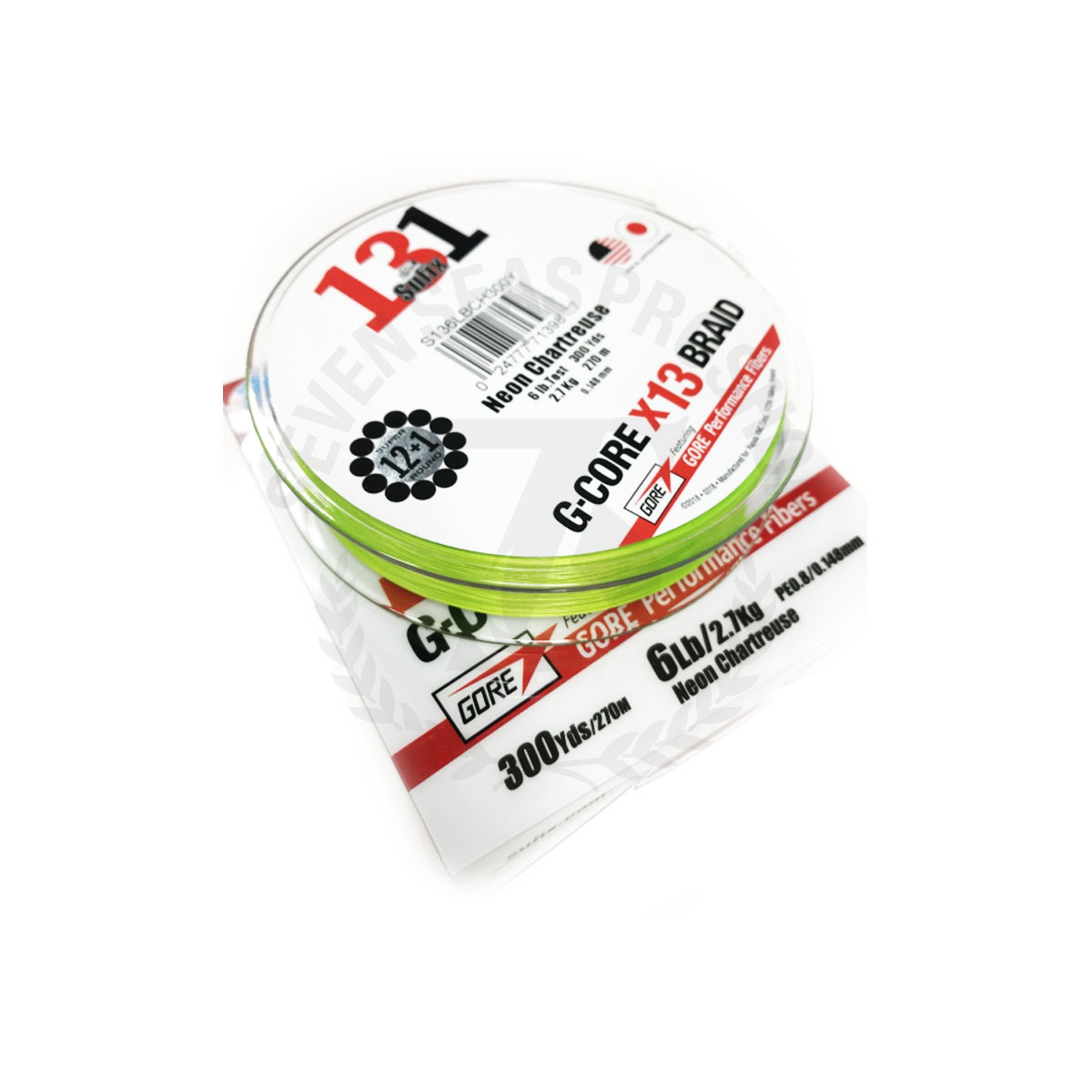 Sufix 131 G-Core X13 Braid 270m #PE0.8 (Neon Chartreuse)*สายพีอี - 7 SEAS PROSHOP (THAILAND)