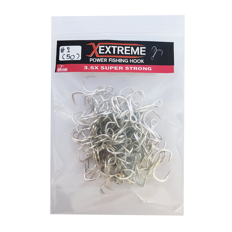 Tonnam Extreme Treble Hook Extra 3.5X *50pcs #2*เบ็ดสามทาง - 7 SEAS ...